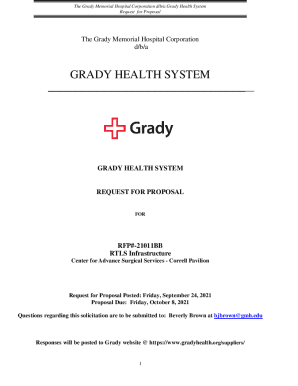 Fillable Online GRADY MEMORIAL HOSPITAL CORPORATION DBA GRADY HEALTH ...