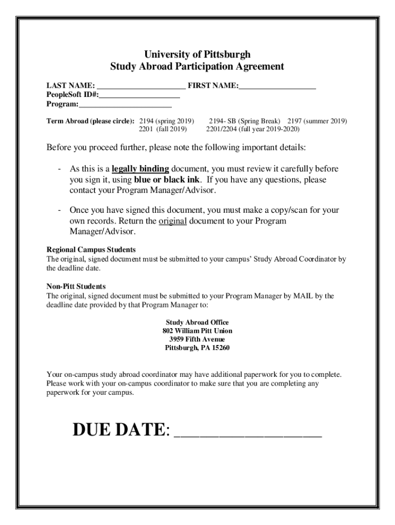 Fillable Online dean's office special approval form senior year abroad Fax Email Print - pdfFiller