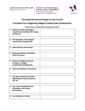 Fillable Online www.fingal.iesitesdefaultPlanning Application NEW FORM ...