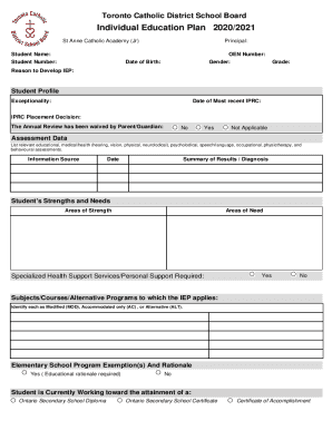 Fillable Online 10b - IEP Form Blank Fax Email Print - pdfFiller