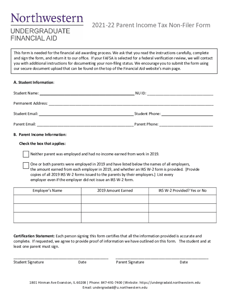 Fillable Online Fillable Online 202021 Parent Income Tax NonFiler Form Fax ... Fax Email Print ...