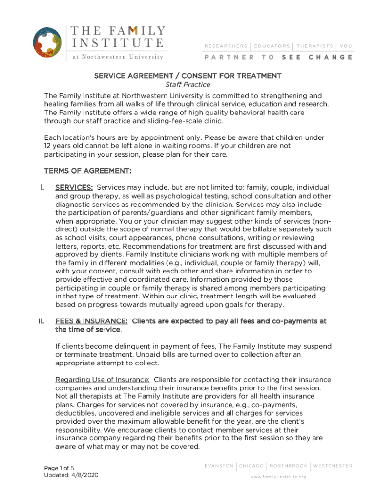 Fillable Online Fillable Online SERVICE AGREEMENT / CONSENT FOR ...