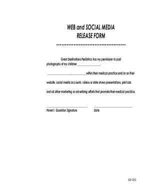 Fillable Online WEB and SOCIAL MEDIA RELEASE FORM - PatientPop Fax ...
