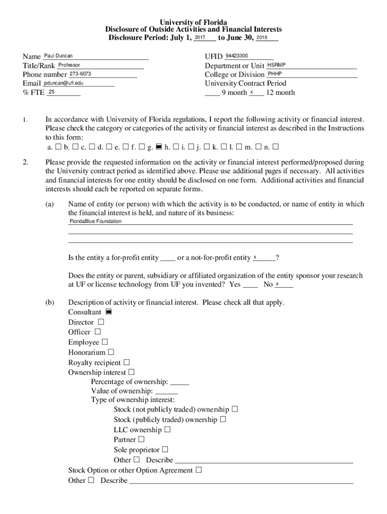 Fillable Online phhp-hsrmp sites medinfo ufl APPENDIX G DISCLOSURE OF ...