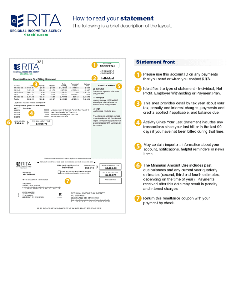 Fillable Online RITA how to read your new statement v3 - Regional ...