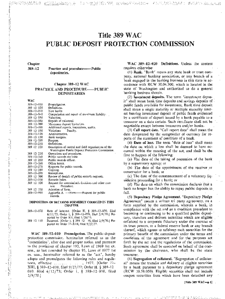 Fillable Online Title 389 WAC STATE TREASURER'S OFFICE (PUBLIC DEPOSIT ... Fax Email Print ...