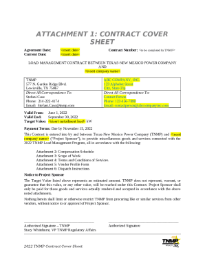 Attachment 1: Cover Sheet, Agreement and Checklist - Docest Doc ...