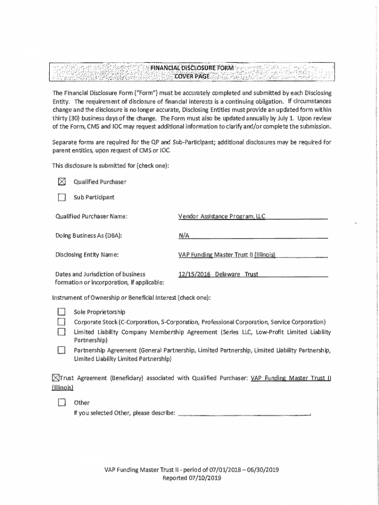 Fillable Online www2 illinois Financial Disclosures and Conflicts of ...