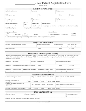 UPDATE NEW PATIENT INATION SHEET Doc Template | pdfFiller