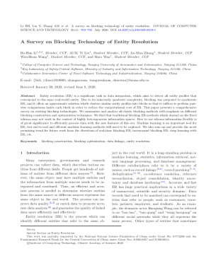 Fillable Online www.acemap.infopaper22634663A Survey on Blocking Technology of Entity Resolution ...