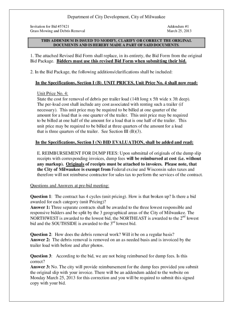 Fillable Online city milwaukee Department of City Development, City of Milwaukee 1. The attached ...