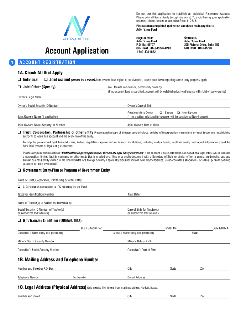 Fillable Online ACCOUNT APPLICATION GOF APP 02/22 Fax Email Print ...