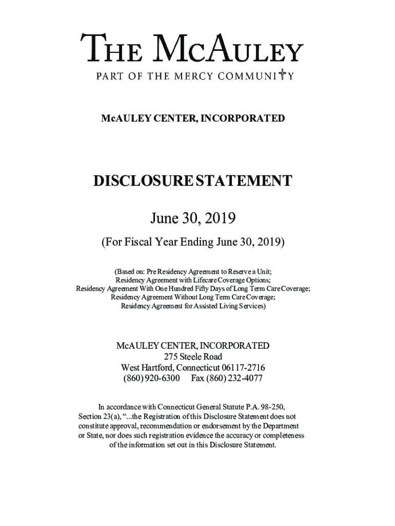 Fillable Online DISCLOSURE STATEMENT - Connecticut Fax Email Print ...