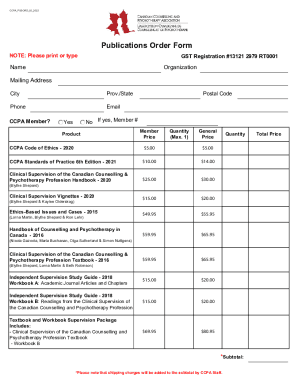 Fillable Online Publications Order Form - ccpa-accp.ca Fax Email Print ...