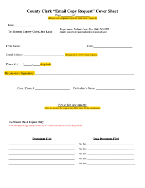 Fillable Online fill.ioCounty-Clerk-Email-Copy-Request-CoverFillable County Clerk Email Copy ...