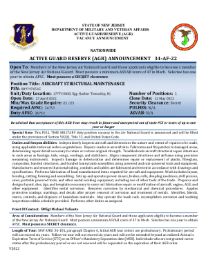 Fillable Online www.nj.govmilitaryadminACTIVE GUARD RESERVE (AGR ...