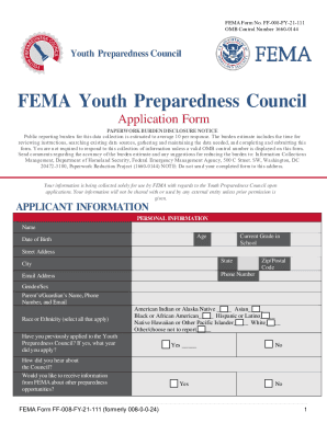 Fillable Online General Admissions Application - FEMARegister for your ...
