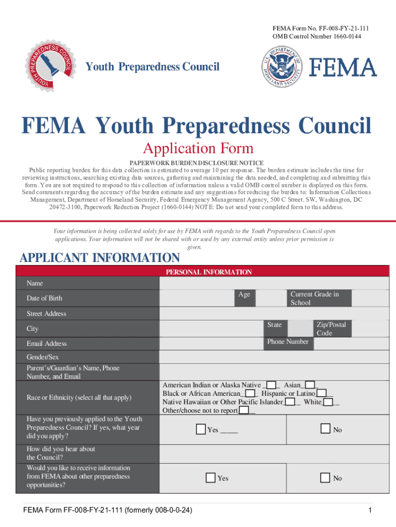 Fillable Online General Admissions Application - FEMARegister for your ...