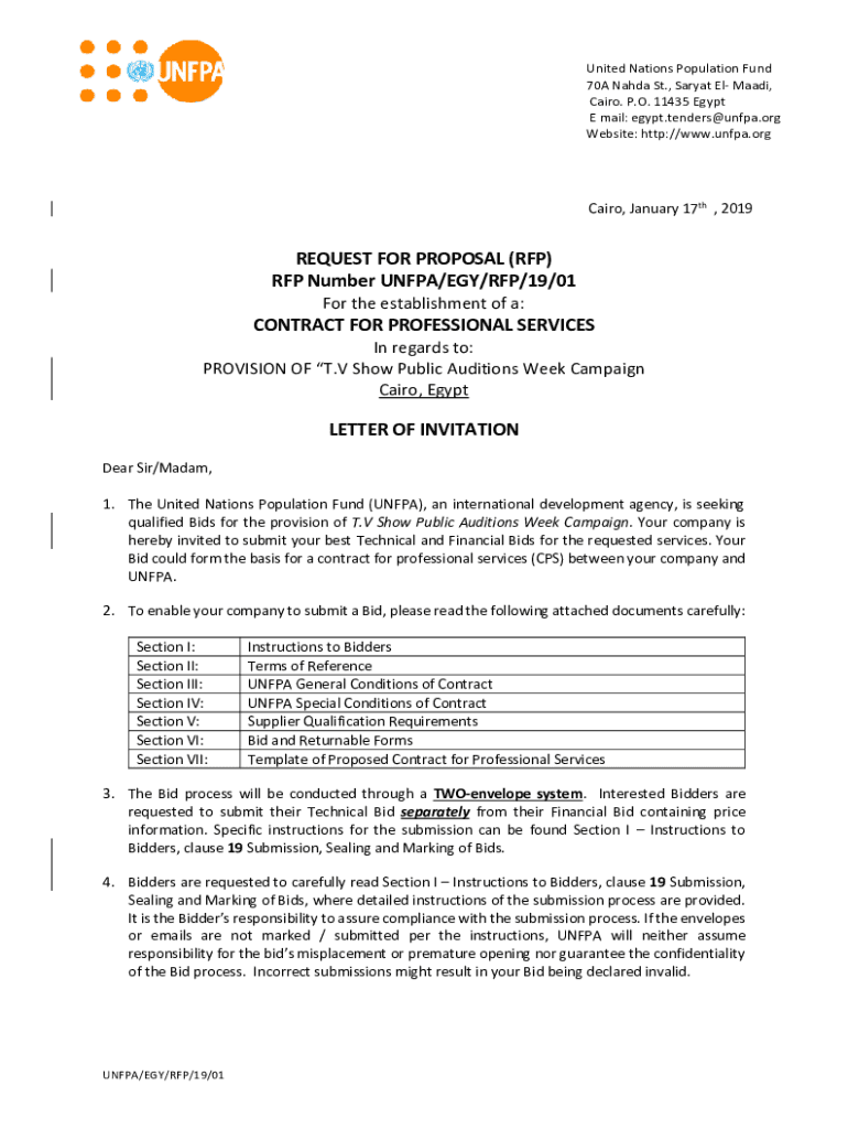 Fillable Online egypt unfpa PDF REQUEST FOR PROPOSAL (RFP) RFP Number UNFPA/EGY/RFP ... Fax ...
