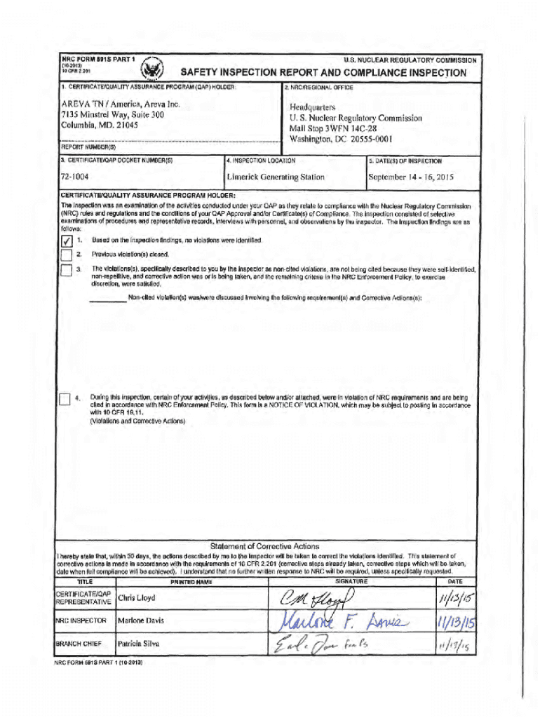 Fillable Online NRC FORM 691 PART 1 ' U.S. NUCLEAR REGULATORY ...