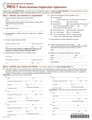 Fillable Online Reg-1 Illinois Business Registration Application. Reg-1 ...