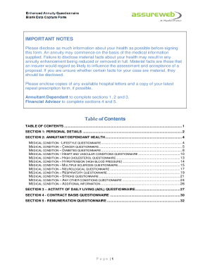 Fillable Online Enhanced Annuity blank data capture form Fax Email ...