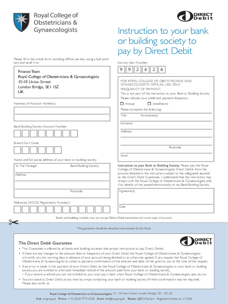 Fillable Online assets.publishing.service.gov.uk governmentDirect Debit ...