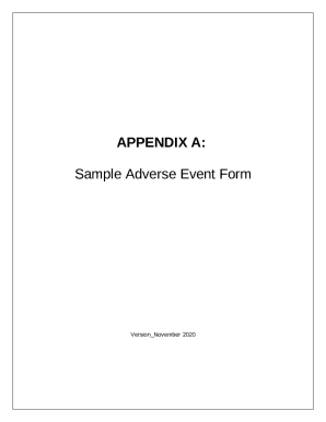 APPENDIX A. Single Site template for Sample Adverse Event Doc Template | pdfFiller