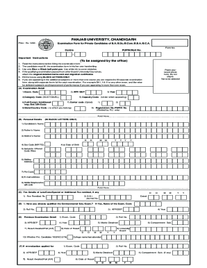 Fillable Online forms puchd ac Panjab University Admission Form 2022 ...