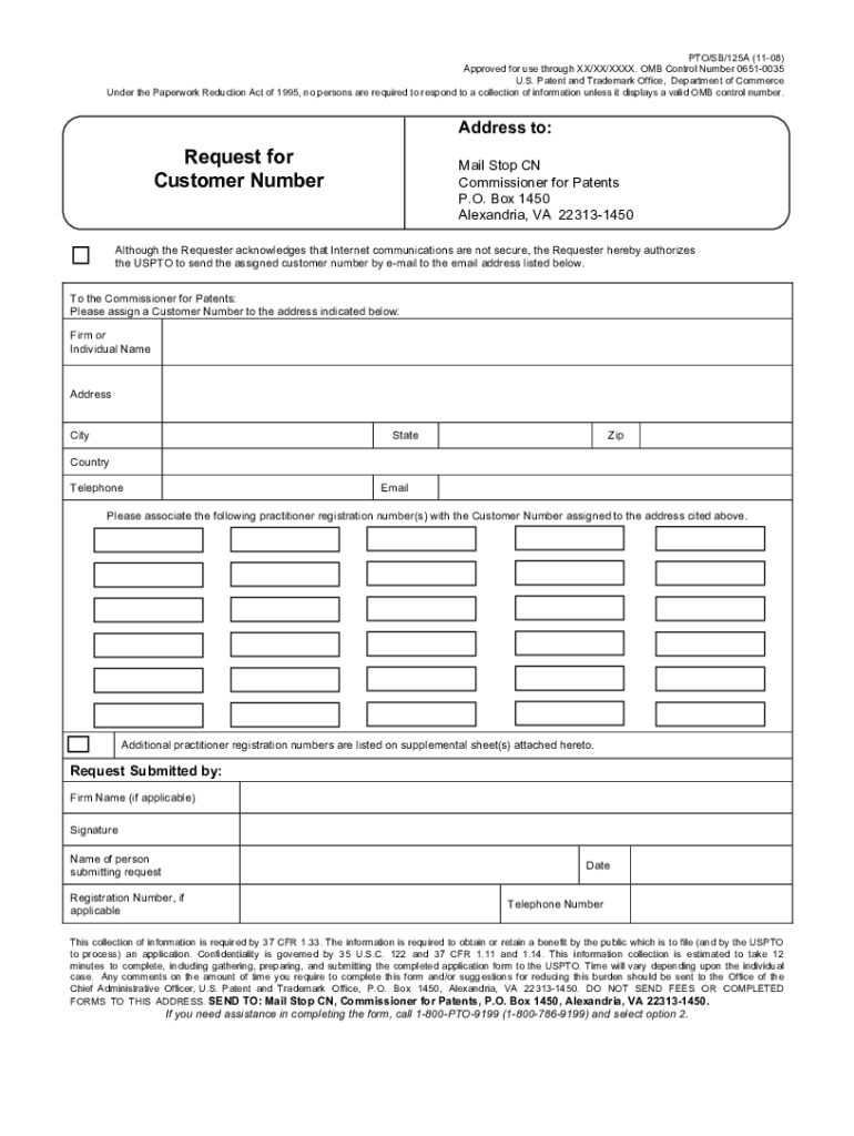 Fillable Online omb.report icr 202110/0651/003Form PTO 2248 Request to ...