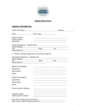 Fillable Online Child Information Sheet.docx - Child Information Sheet ...