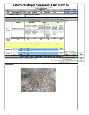 Fillable Online Ephemeral Stream Assessment Form (Form 1a) Fax Email ...