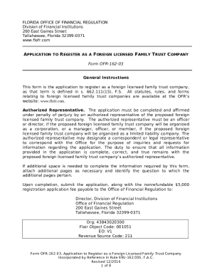OFFICE OF FINANCIAL REGULATION (OFR) Doc Template | pdfFiller