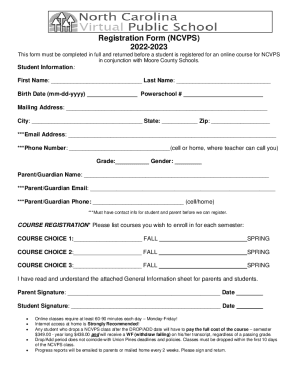 Fillable Online ncvps.orgschool-registration-log-onSchool Registration Log-on - North Carolina ...