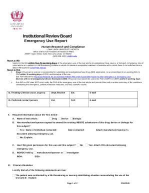 Emergency (Compassionate) Use Questionnaire and IRB Report ...