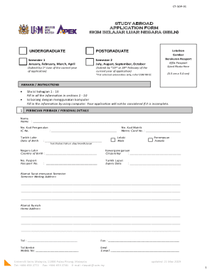 Fillable Online Fillable Online STUDY ABROAD APPLICATION FORM SKIM ...