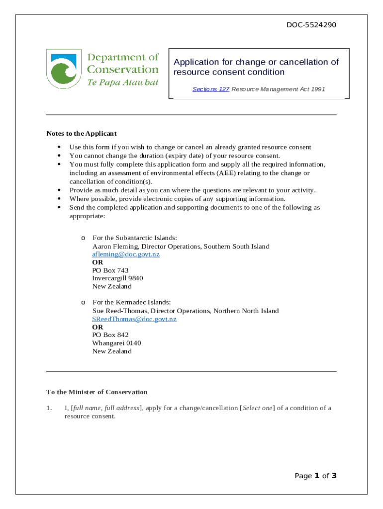 RMA for change or cancellation of consent Doc Template | pdfFiller