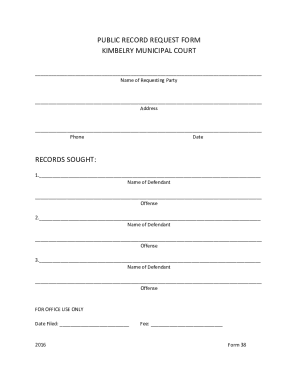 Fillable Online www.vokimberly.orgwp-contentuploadsPUBLIC RECORD REQUEST FORM KIMBELRY MUNICIPAL ...