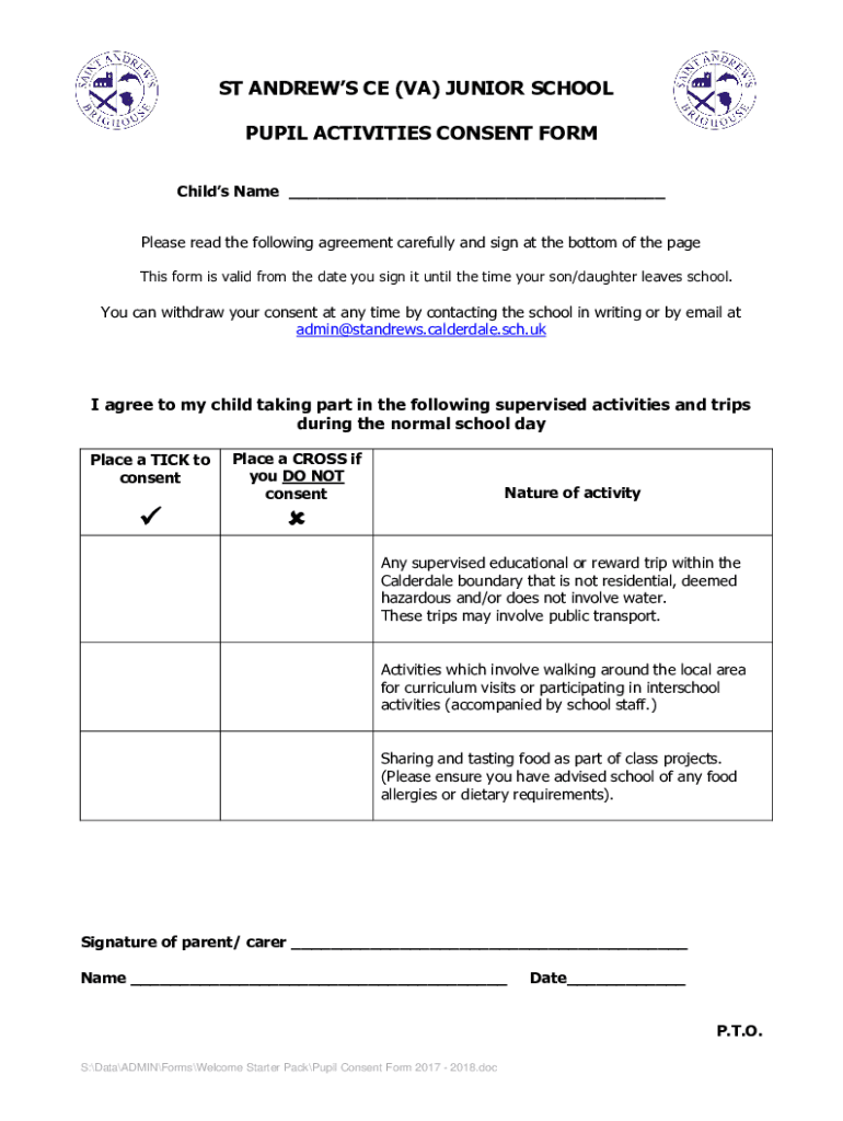 Fillable Online standrews.calderdale.sch.ukwp-contentuploadsST ANDREWS ...