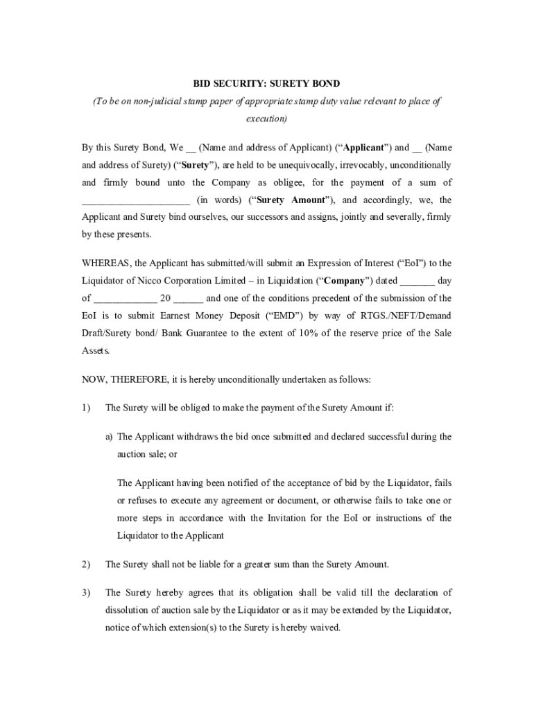 Fillable Online www.procurementclassroom.combid-security-andBid ...