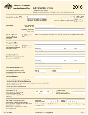 Fillable Online Fillable Online Individual tax return - ATO Fax Email ...
