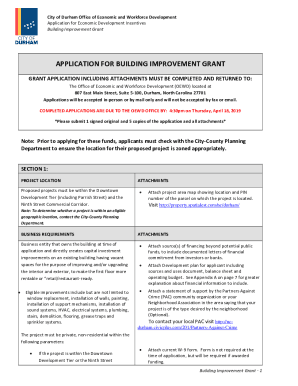 Fillable Online APPLICATION FOR BUILDING IMPROVEMENT GRANT Fax Email ...