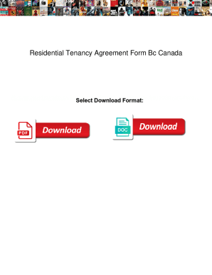 Fillable Online Residential Tenancy Agreement Form Bc Canada ...