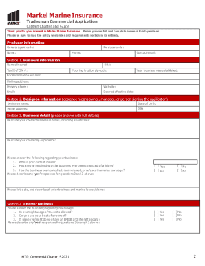 Fillable Online PDF Markel Marine Insurance - Maritime Program Group ...