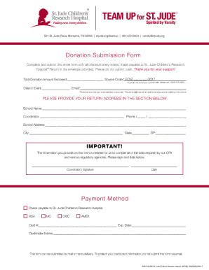 Fillable Online Varsity Team Up for St. Jude Donation Submission Form ...