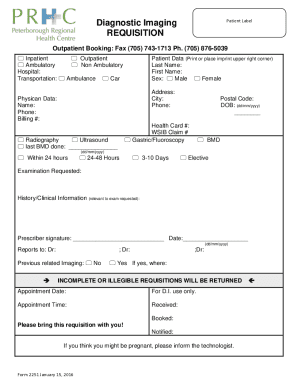 Fillable Online REQUEST FOR DIAGNOSTIC IMAGING Please Fax to SAH: 705 ...