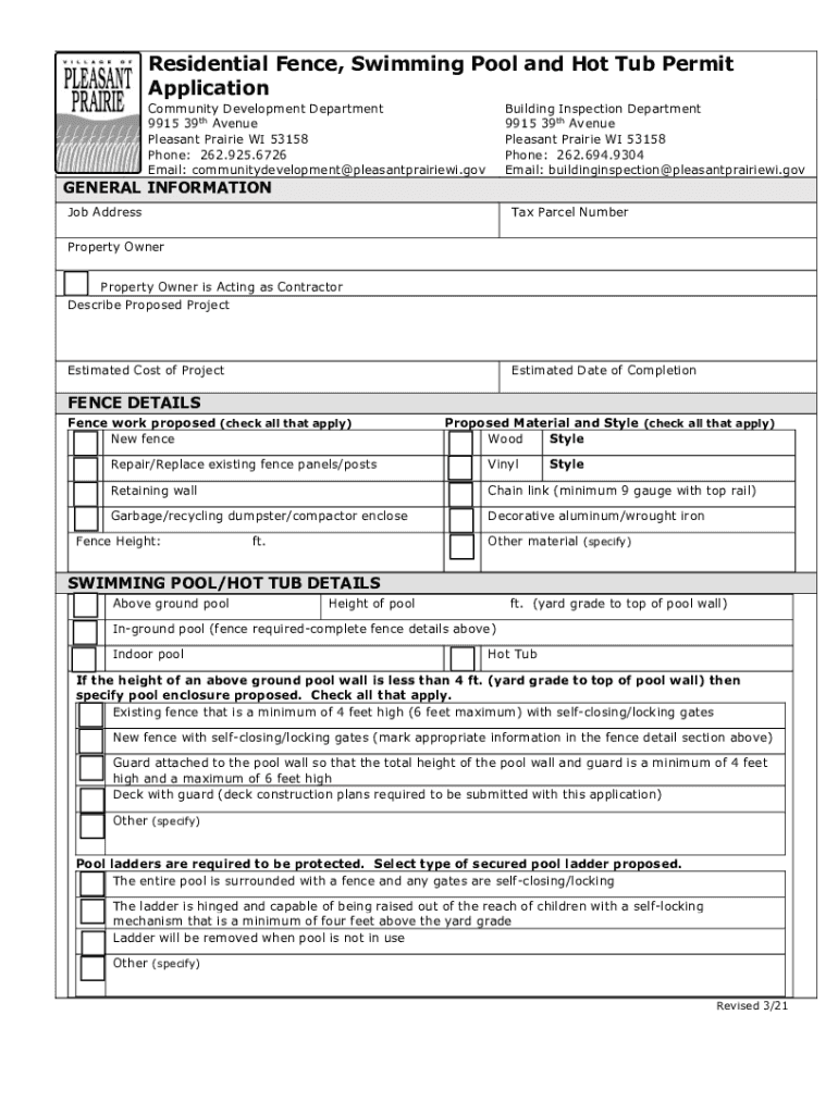 Fillable Online Residential Swimming Pools, Spas, & Hot Tubs - Code ...