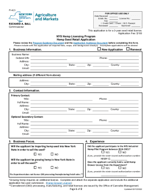 Fillable Online agriculture ny NYS Hemp Licensing Program Hemp Seed ...