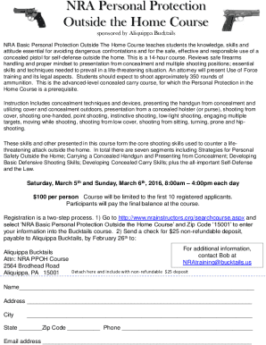 Fillable Online NRA Personal Protection Outside the Home Course ...