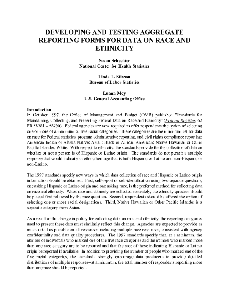 Fillable Online Nces Ed Developing And Testing Aggregate Reporting